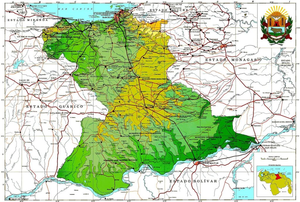 Mapa Hidrológico del Estado Anzoátegui: Un Recorrido por su Red Fluvial ...